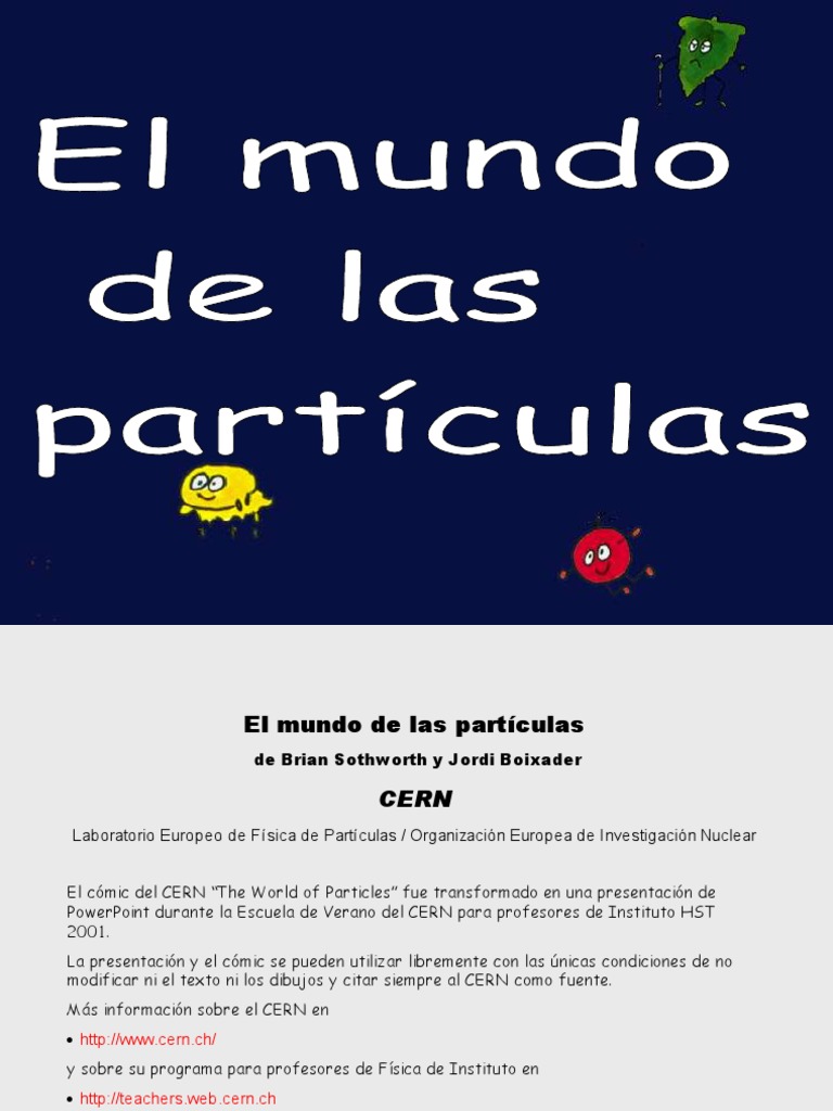 Comic CERN 1999 | PDF | Gran Colisionador de Hadrones | Átomos