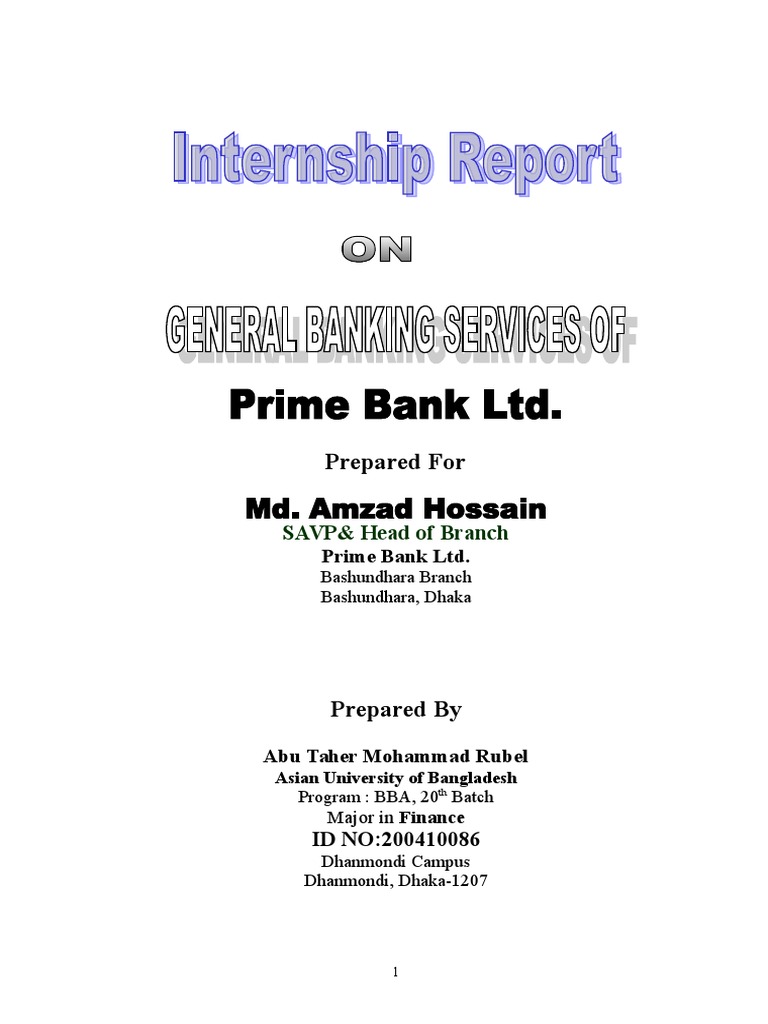 Assignment For HR (Modified) Prime Bank Ltd. | PDF | Cheque | Saving