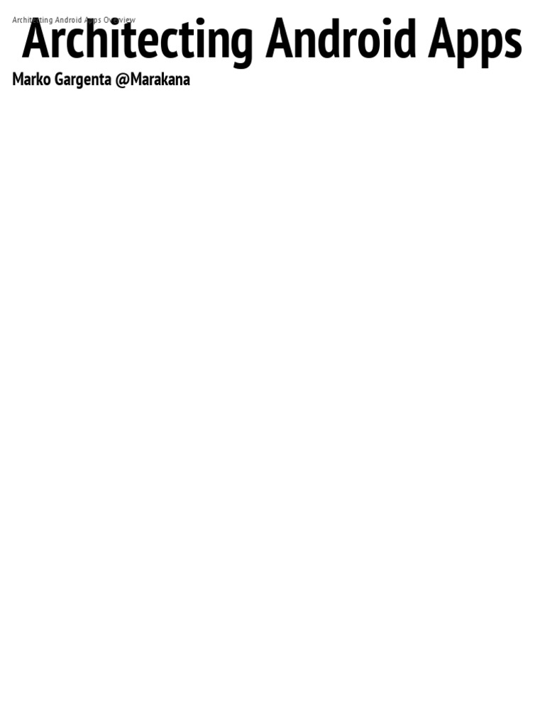 Architecting Android Apps | PDF | Android (Operating System ...