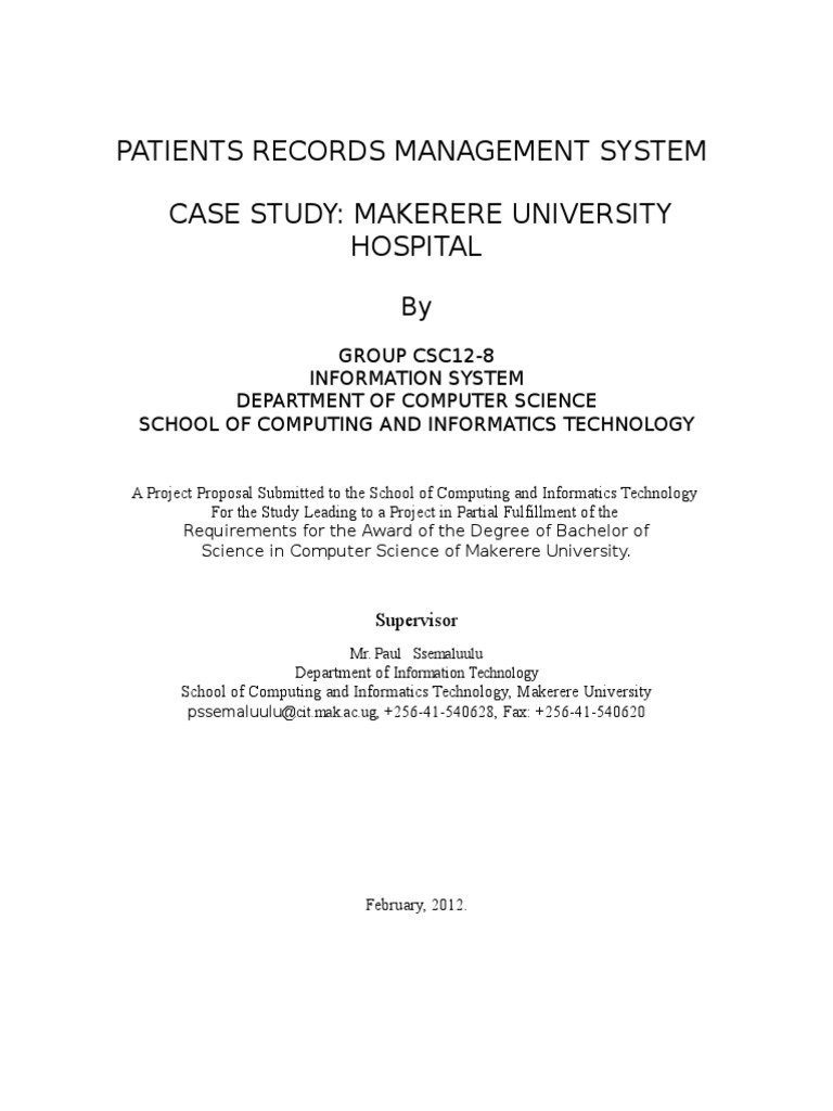 Makerere University Patient Records System | PDF | Databases ...