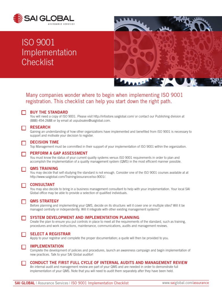 Checklist ISO 9001 | PDF | Iso 9000 | Internal Audit