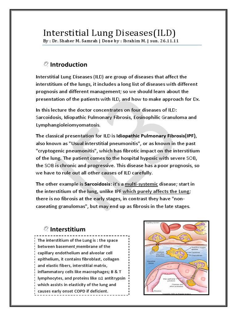 Interstitial Lung Diseases (ILD) | PDF | Lung | Respiratory System