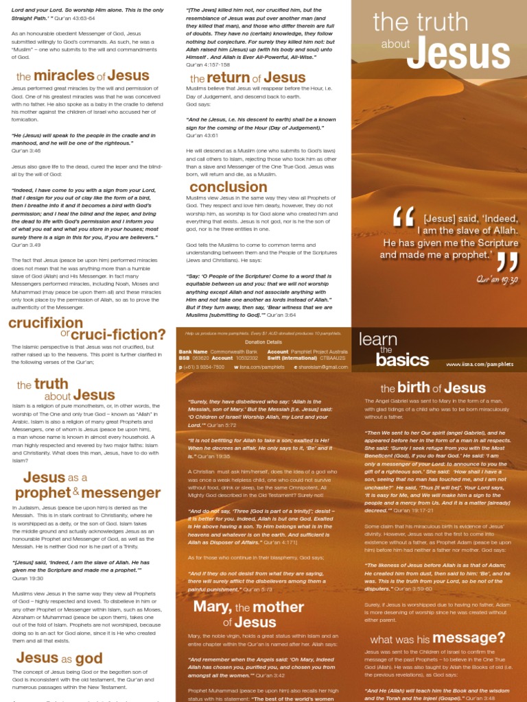 11 Pamphlet - Jesus in Islam | PDF | Prophets And Messengers In Islam ...