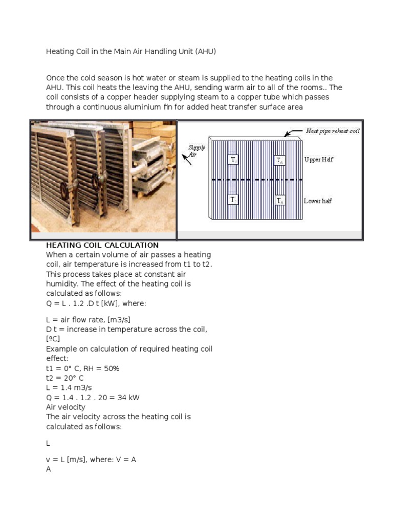 Heating Coil Calculations for AHUs | PDF | Air Conditioning | Hvac