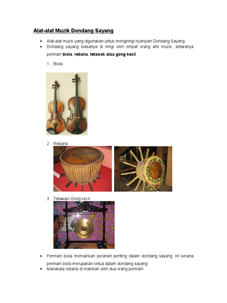 Alat-Alat Muzik Dondang Sayang | PDF