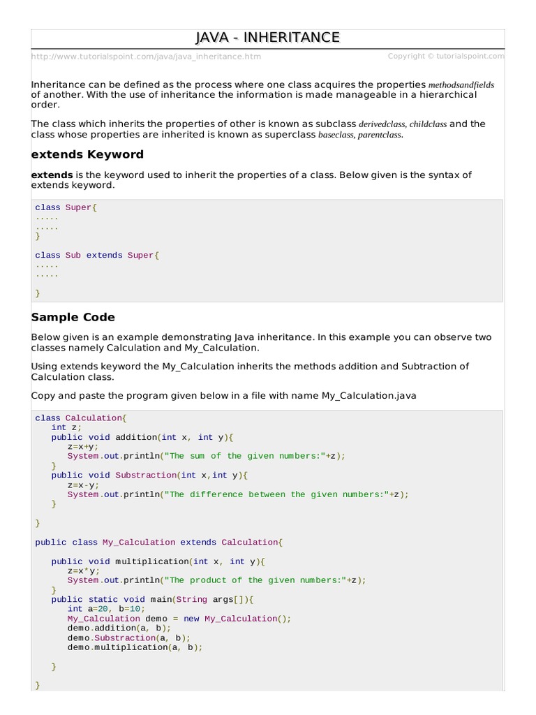 java_inheritance.pdf | Inheritance (Object Oriented Programming ...