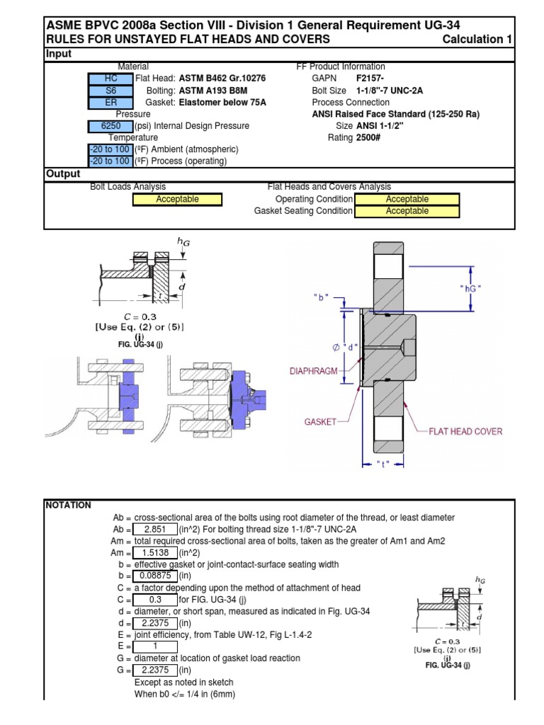 ASME BPVC 2008a Section VIII - Division 1 General Requirement UG-34 ...
