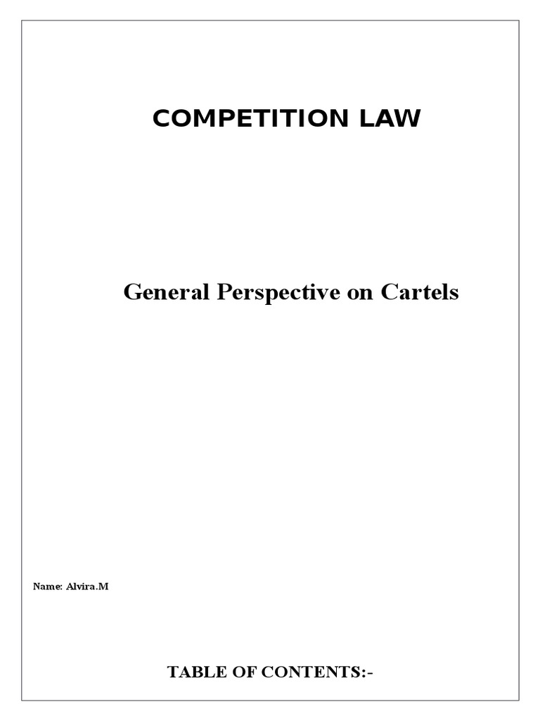 Competition Project - Cartels | PDF | Cartel | Competition Law