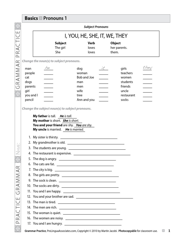 Grammar Practices 10 Sample Worksheets-1 | PDF | Object (Grammar ...