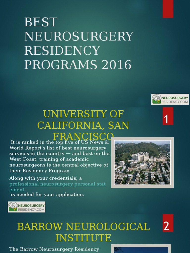 Best Neurosurgery Residency Programs 2016 | PDF | Residency (Medicine ...