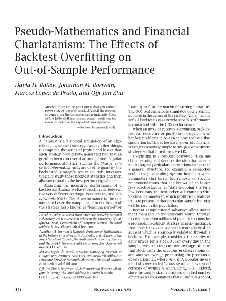 Pseudo-Mathematics and Financial Charlatanism | PDF | Sharpe Ratio ...