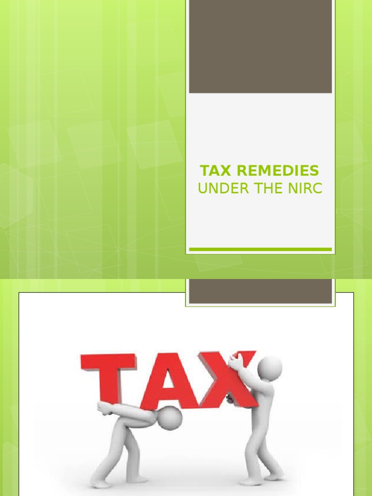 Tax Remedies Under The Nirc | PDF | Tax Refund | Internal Revenue Service