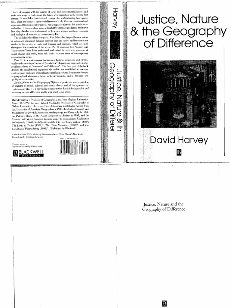 David Harvey - Justice Nature The Geography of Difference | PDF