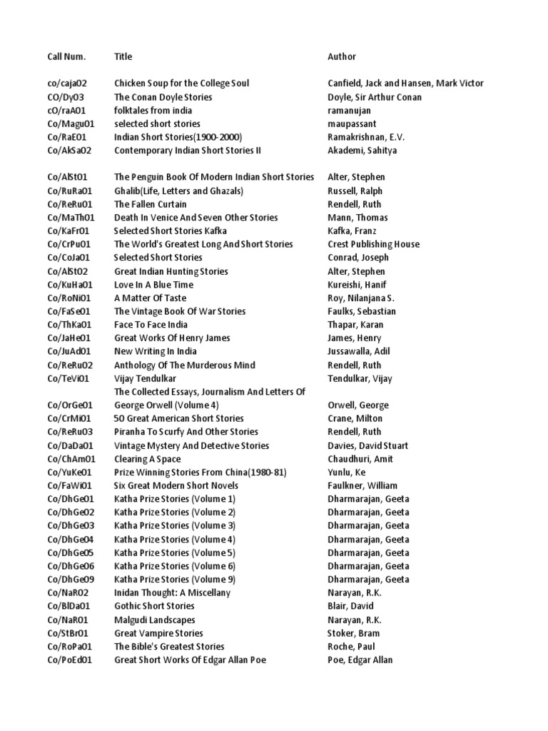 Collection List | PDF