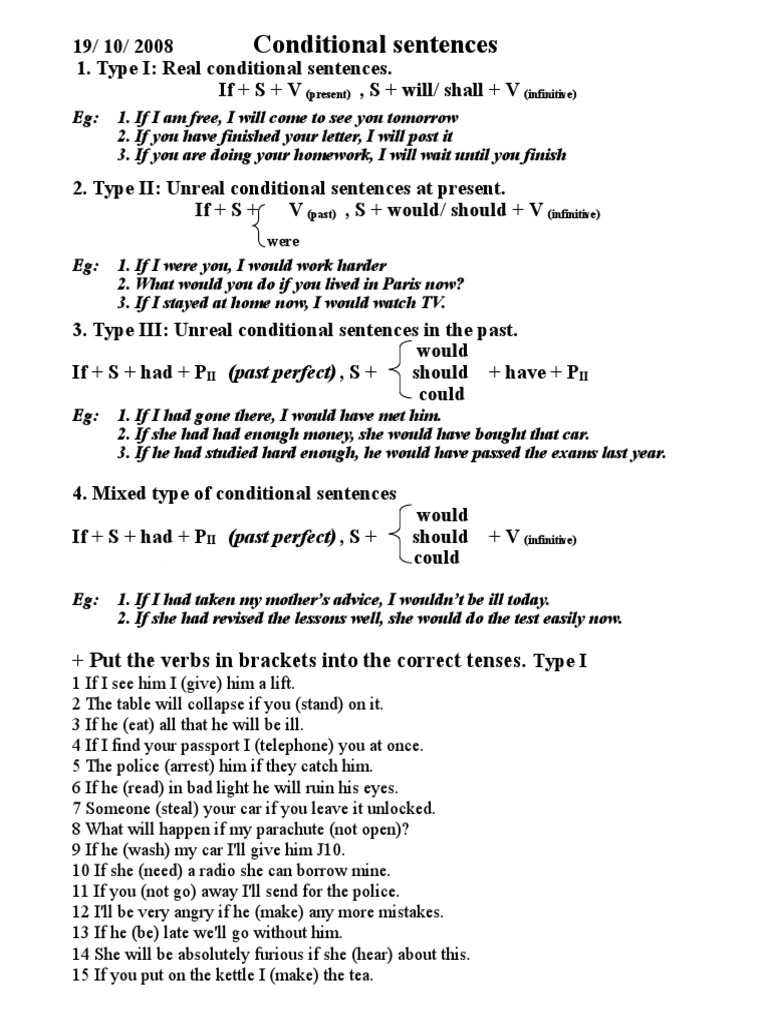Conditional Sentences | PDF
