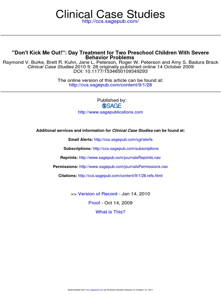 Don't Kick Me Out | PDF | Clinical Psychology | Child Abuse