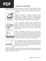 Basic Needs of Animal Worksheet For Grade 1-3 | PDF | Wellness