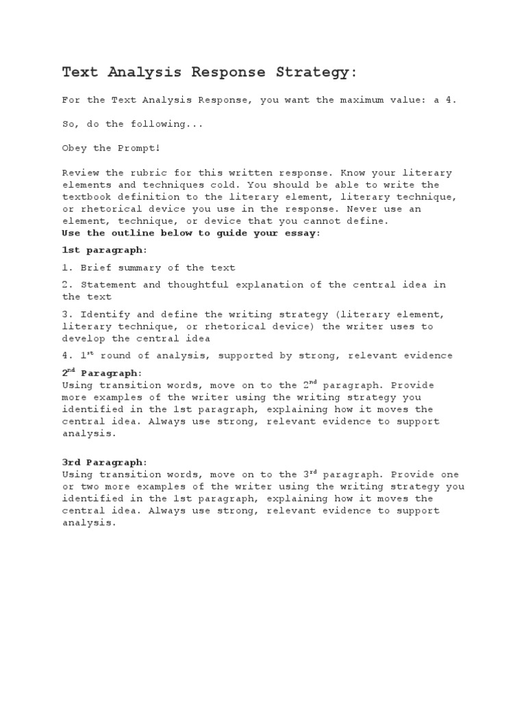 Text Analysis Guide for Students | PDF | Writers | Paragraph