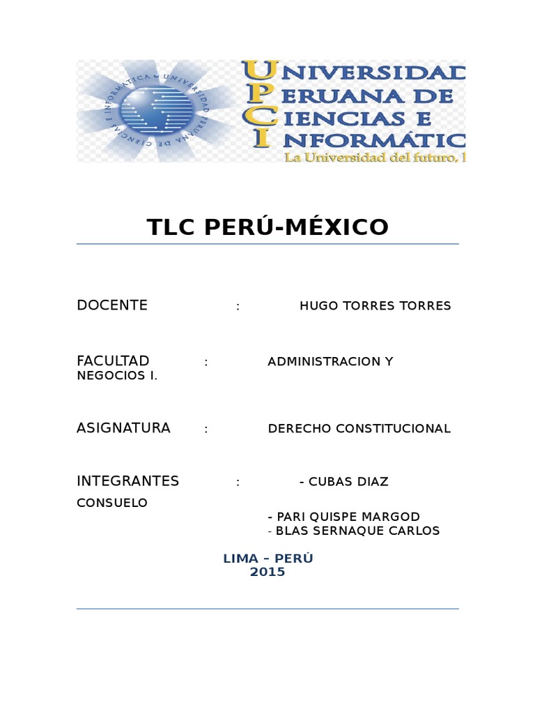 TLC Peru Mexico | PDF | Tratado de Libre Comercio Norteamericano | Comercio