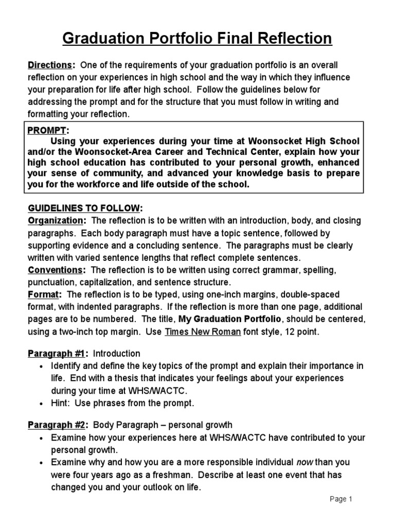 Overall Portfolio Reflection Essay | Download Free PDF | Paragraph | Thesis