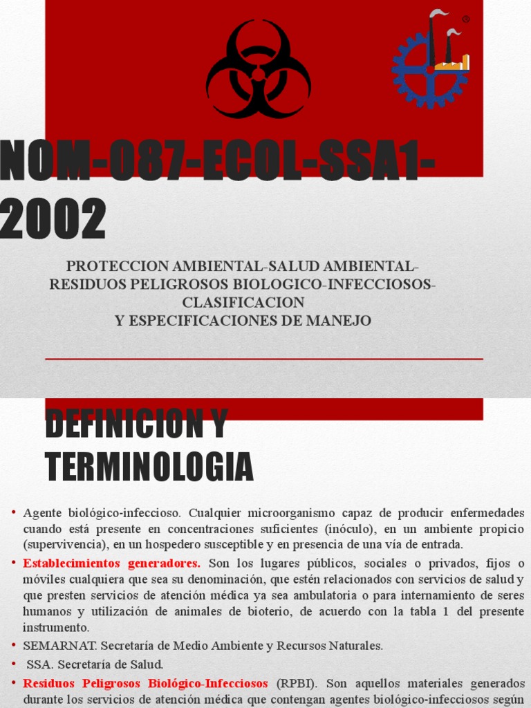 Nom 087 Ecol Ssa1 2002 | PDF | Sangre | Residuos