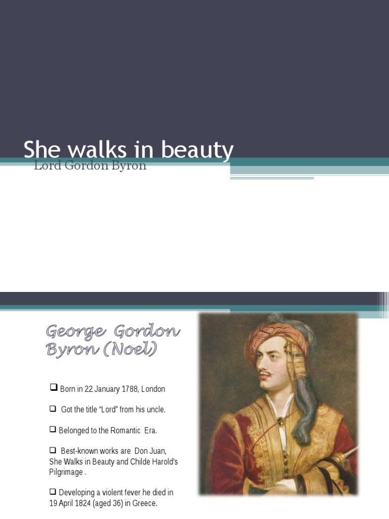 She Walks in Beauty | PDF | Lord Byron | Poetry