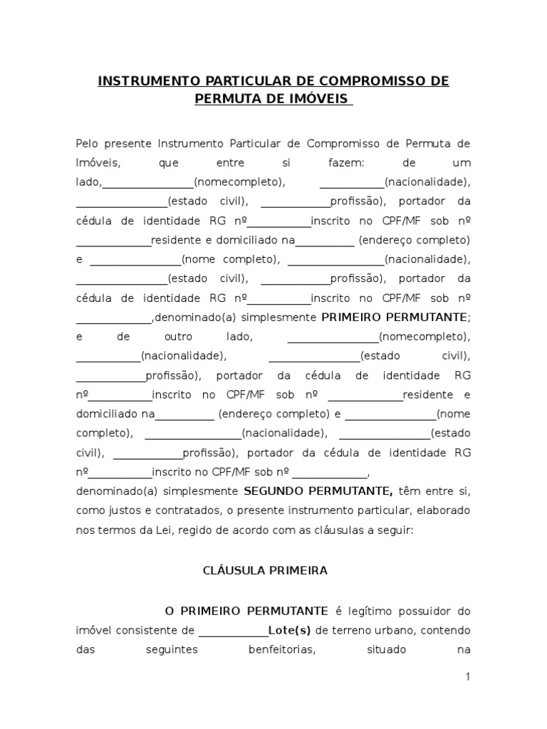 9.modelo Basico Contrato Permuta | PDF