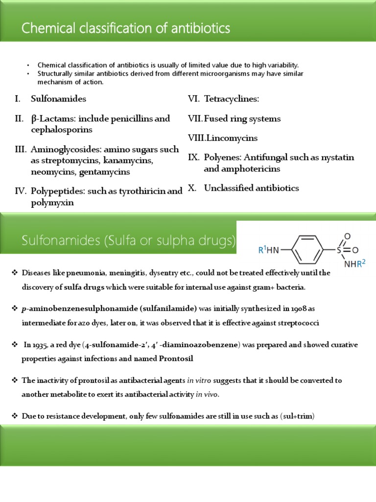 Classification of Sulfonamide Antibiotics | PDF | Antibiotics | Drugs