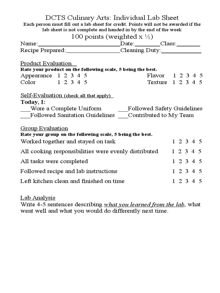 Lab Self-Evaluation | PDF