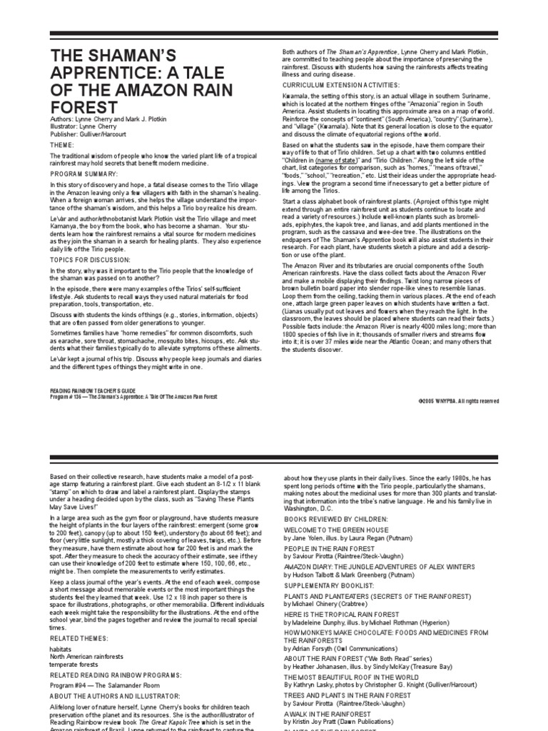 Shaman's Apprentice Teacher's Guide | PDF