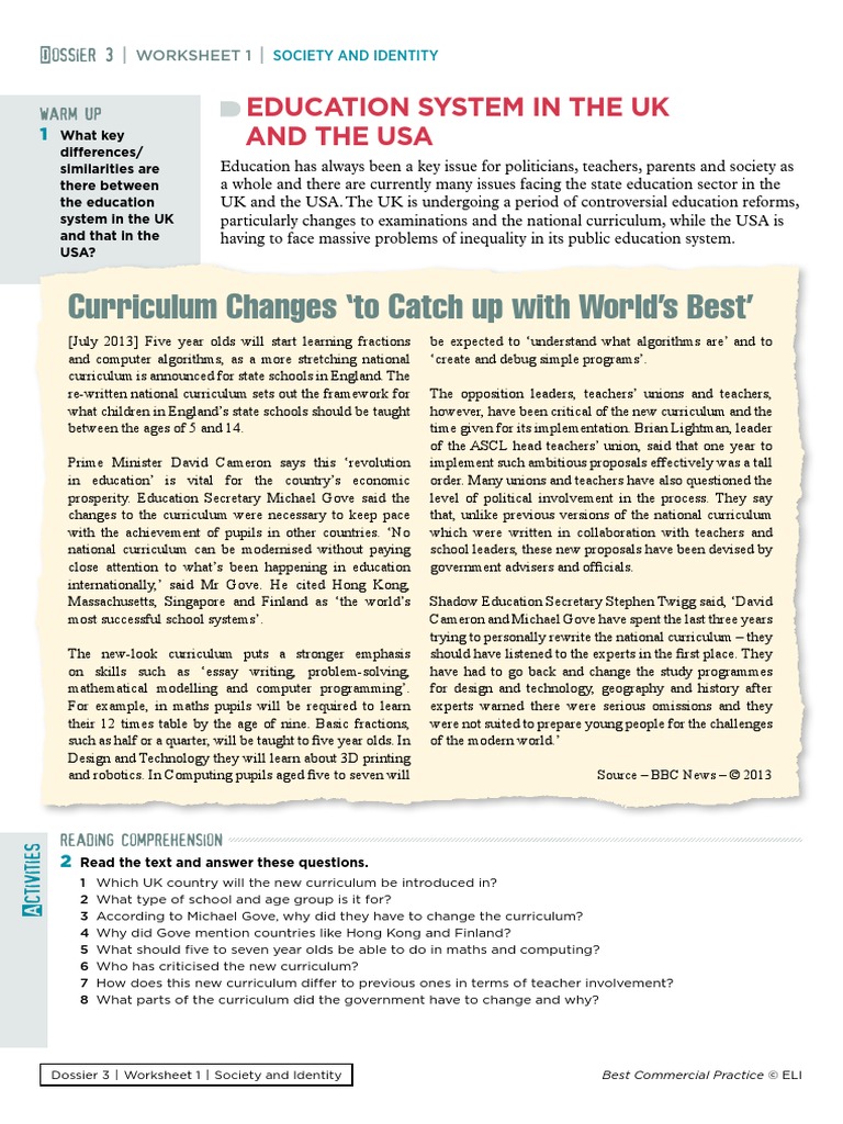 Education System in The Uk and The Usa | PDF | Curriculum | State School