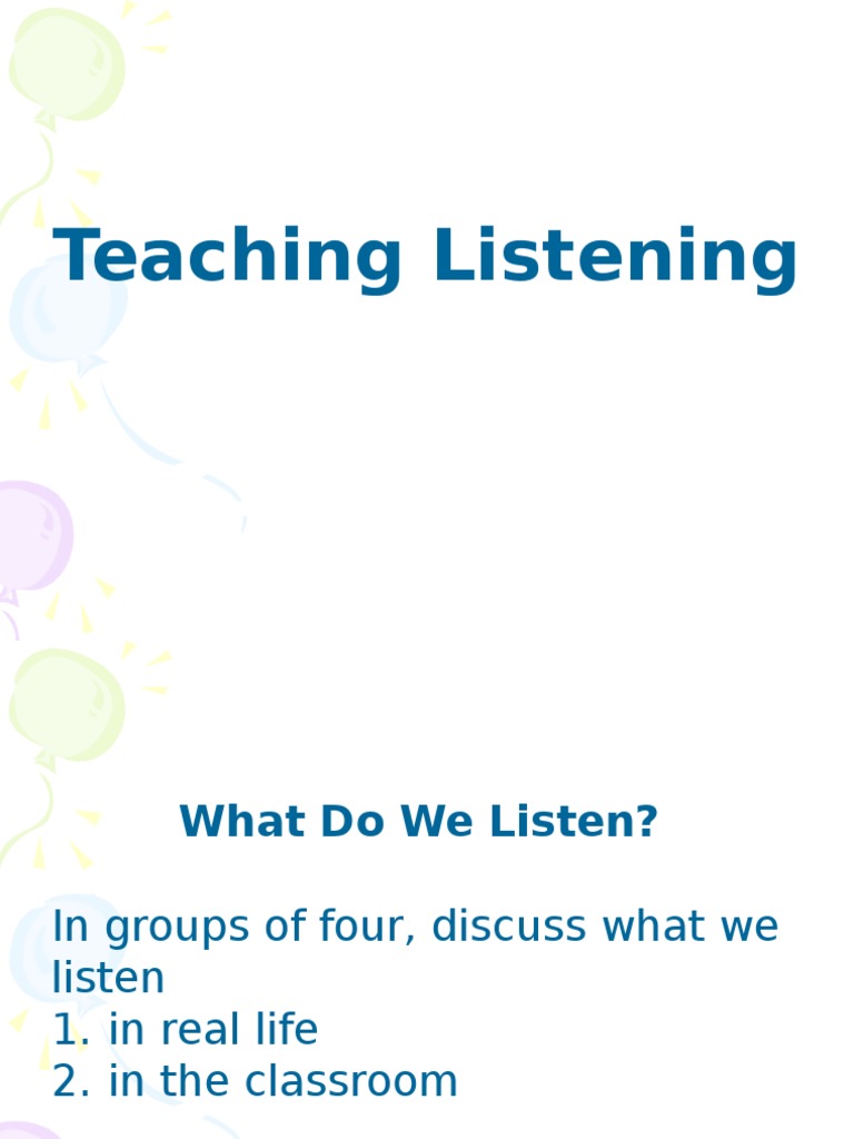 Pre While and Post Listening Activities | PDF | Top Down And Bottom Up ...