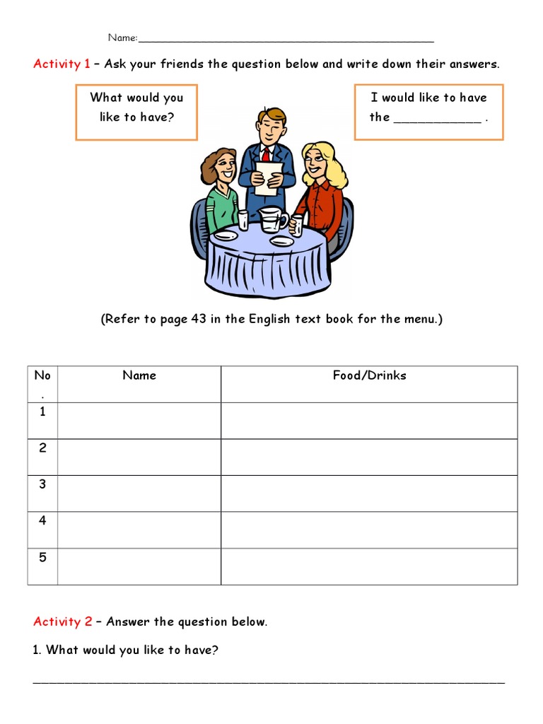 Unit 6: Delicious Food Listening and Speaking Activity | PDF | Foods