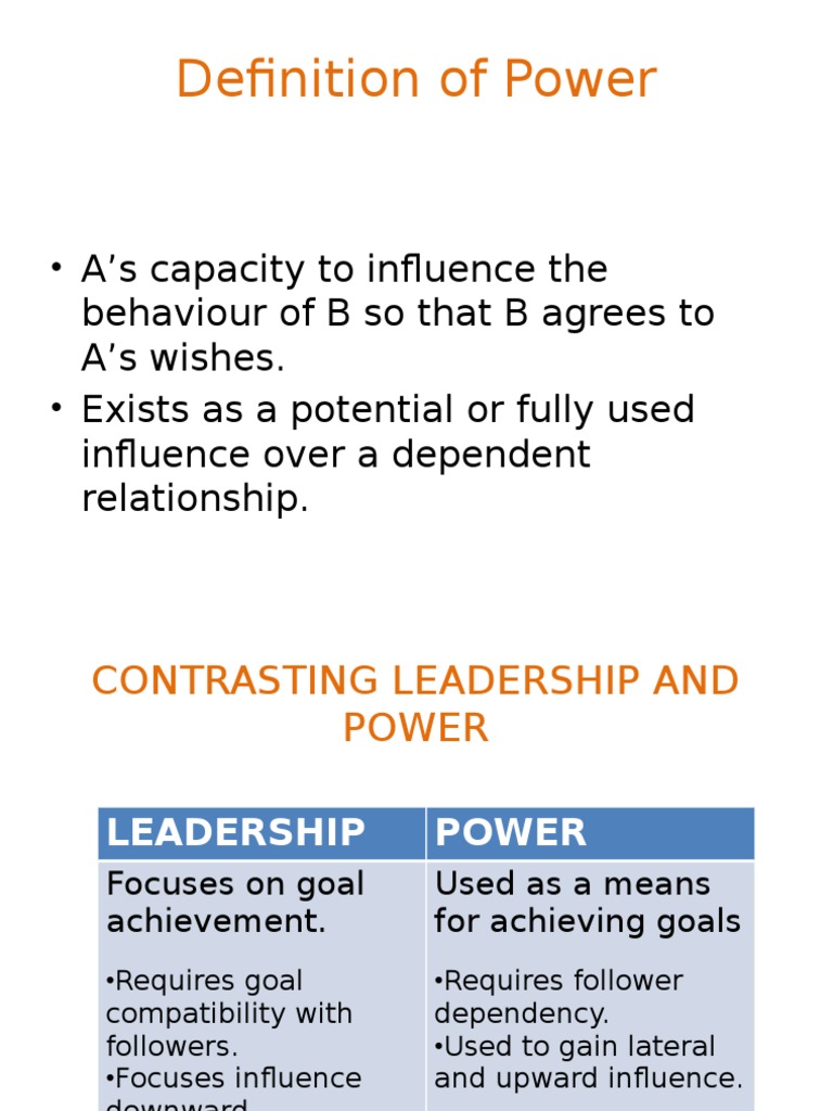 Definition of Power | PDF | Employment | Goal