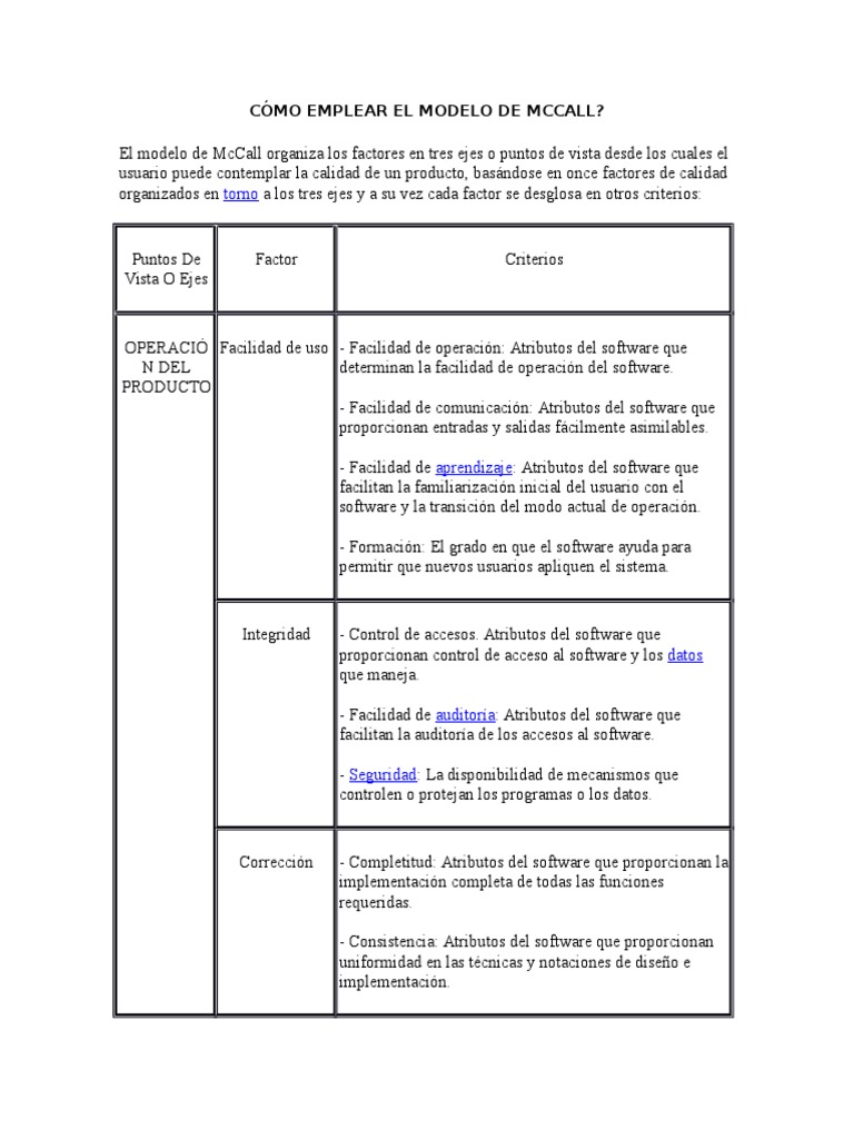Cómo Emplear El Modelo de Mccall | PDF | Proceso de desarrollo de ...