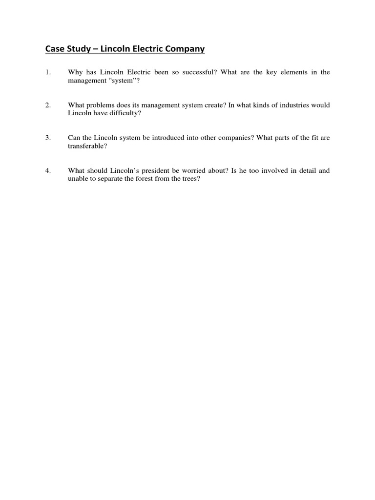 Case Study - Lincoln Electric Computer | PDF