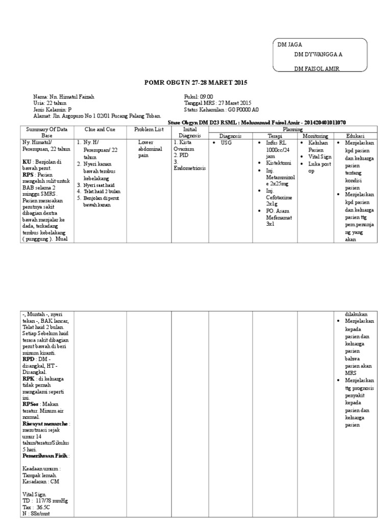 Pomr Obgyn 27 - 28 Maret 2015 | PDF