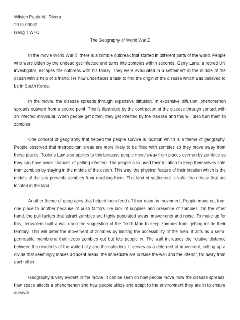 The Geography of World War Z | PDF | Zombies | Wellness