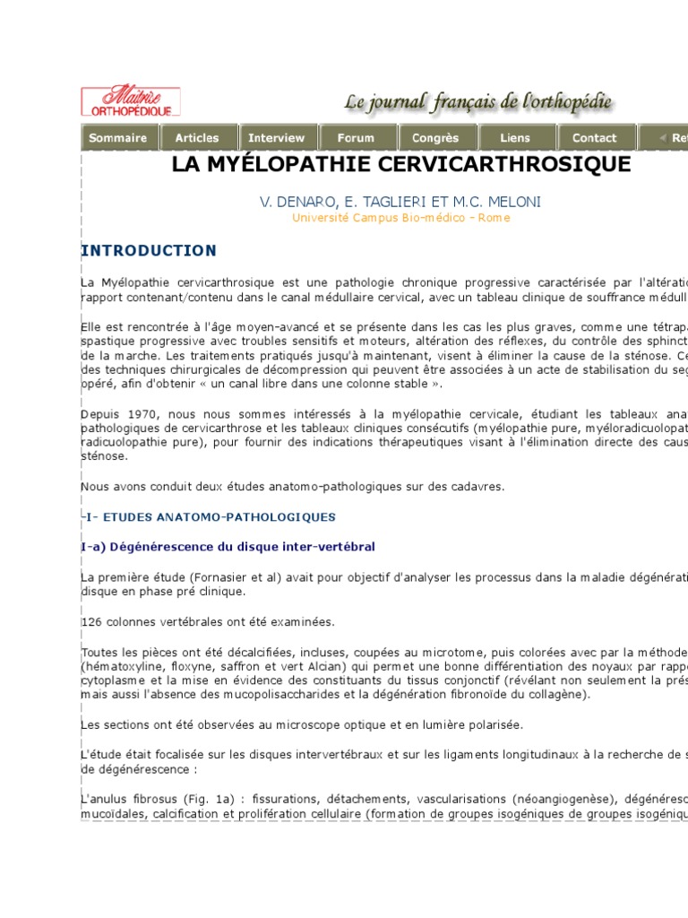 Myélopathie Cervicarthrosique Et Invalidité – OIJXJA