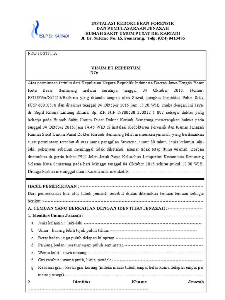 Contoh Visum Mati | PDF