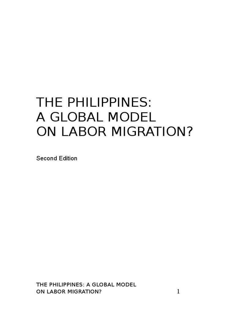 The Philippines A Global Model On Labor Migration | PDF | Migrant ...