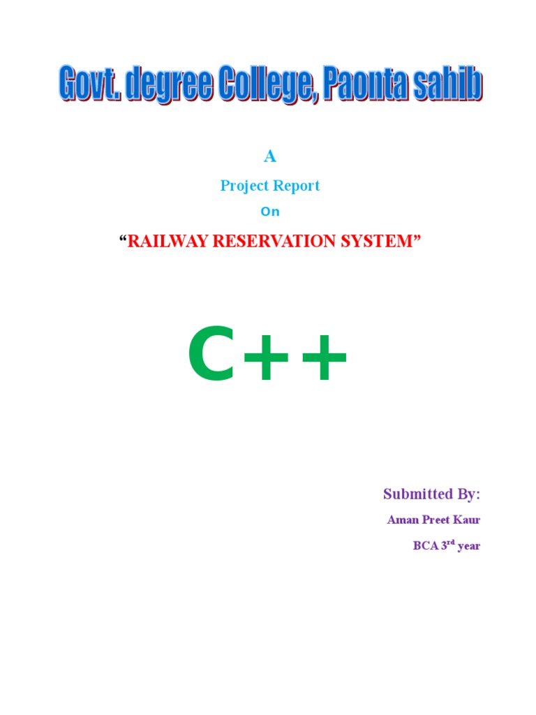 Railway Reservation Project Report | PDF | Specification (Technical ...