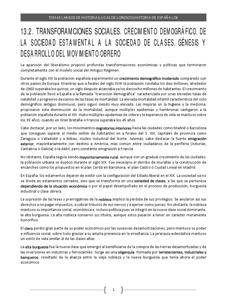13.2. Transformaciones Sociales Durante El Siglo XIX | PDF | Anarquismo | España
