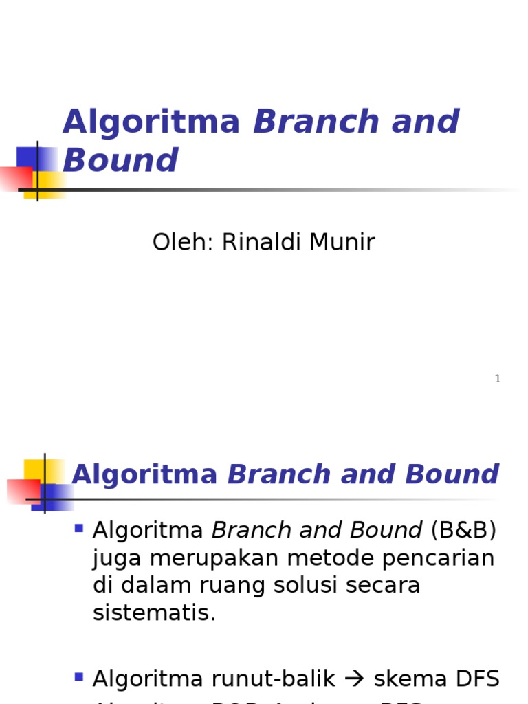 Algoritma Branch and Bound (Bagian 1) | PDF