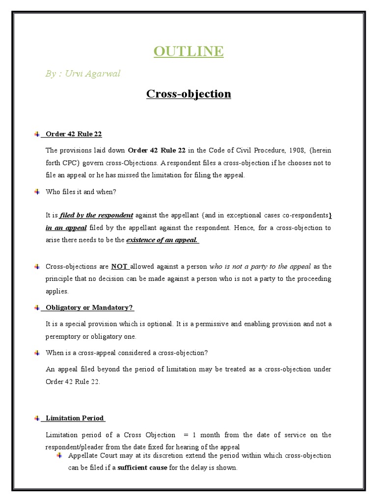 CPC Outline - Urvi | PDF | Appeal | Supreme Courts