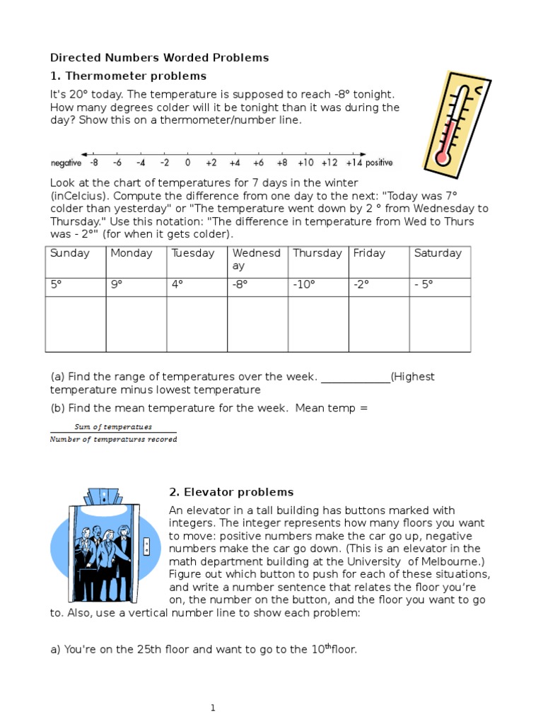 Directed Numbers | PDF | Teaching Mathematics | Nature