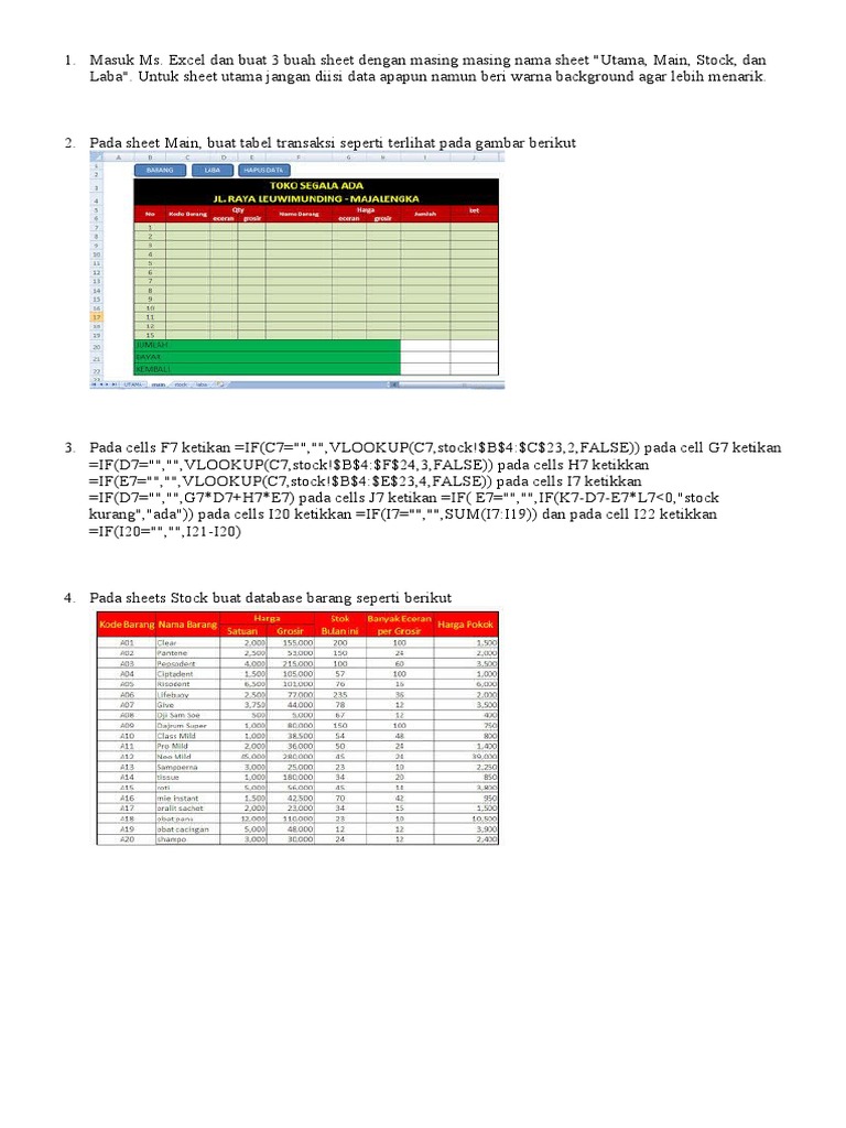 Tutorial Kasir Excel | PDF