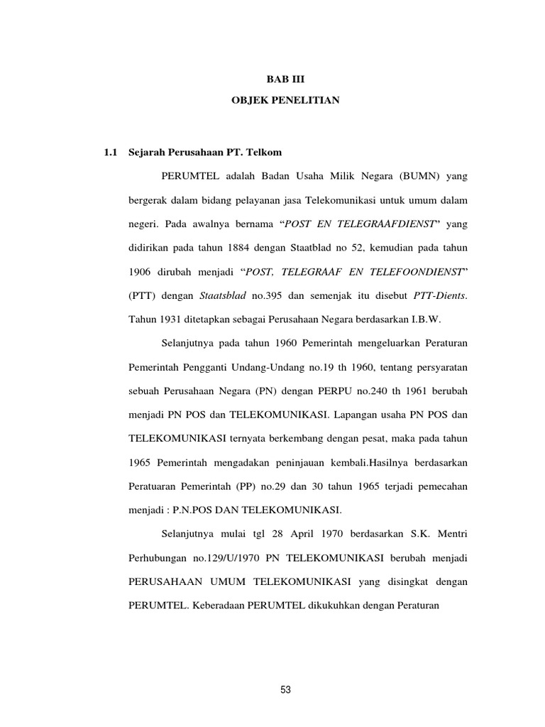 Sejarah dan Visi Misi PT. Telkom | PDF