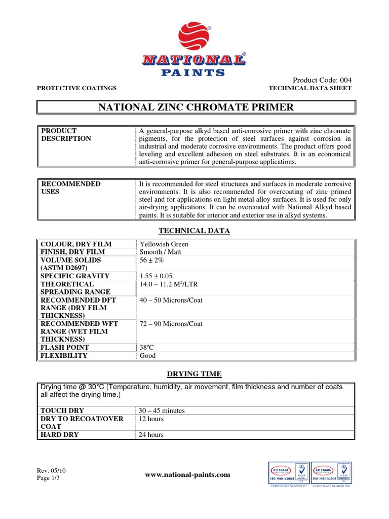 004 - Zinc Chromate Primer | PDF | Corrosion | Industrial Processes