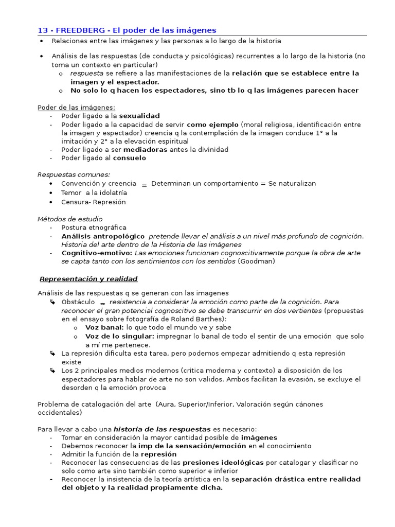 13 - FREEDBERG - El Poder de Las Imágenes | PDF | Imagen | Conocimiento
